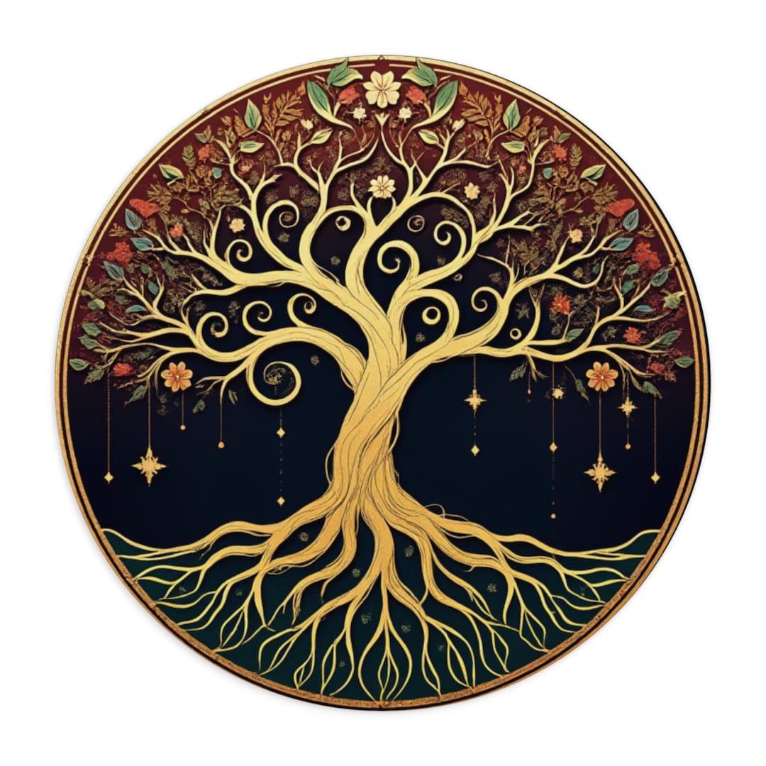 Golden Tree of Life Mouse Pad: Mystical Pagan Desk Decor - Etsy