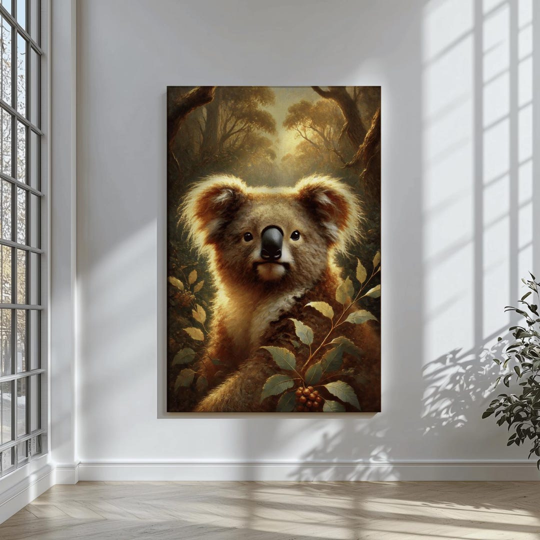 Koala Wall Art Print Australian Animal Decor Woodland Nursery ...
