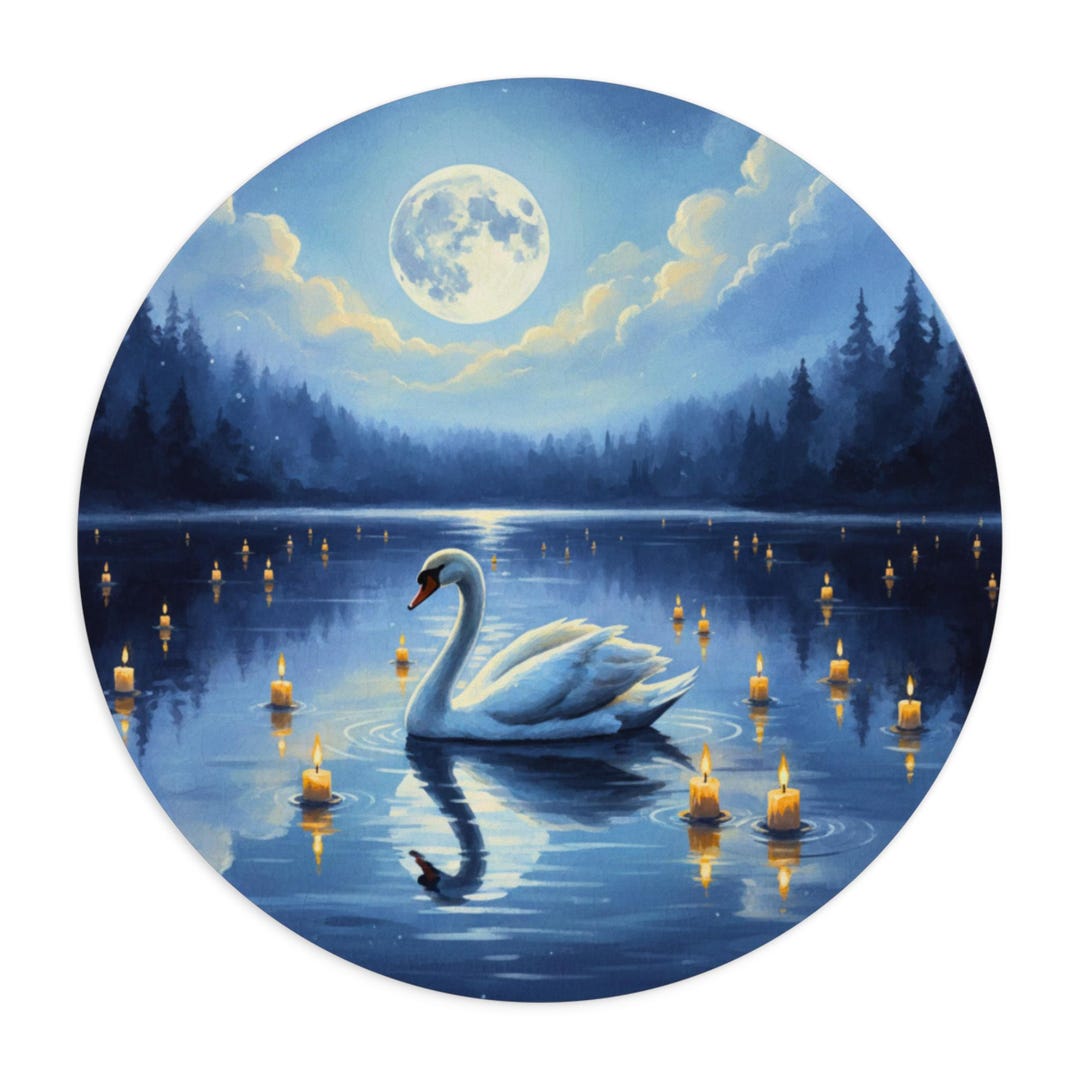 Brigid Swan Round Mouse Pad Imbolc Moon Pagan Celtic Desk Gift - Etsy