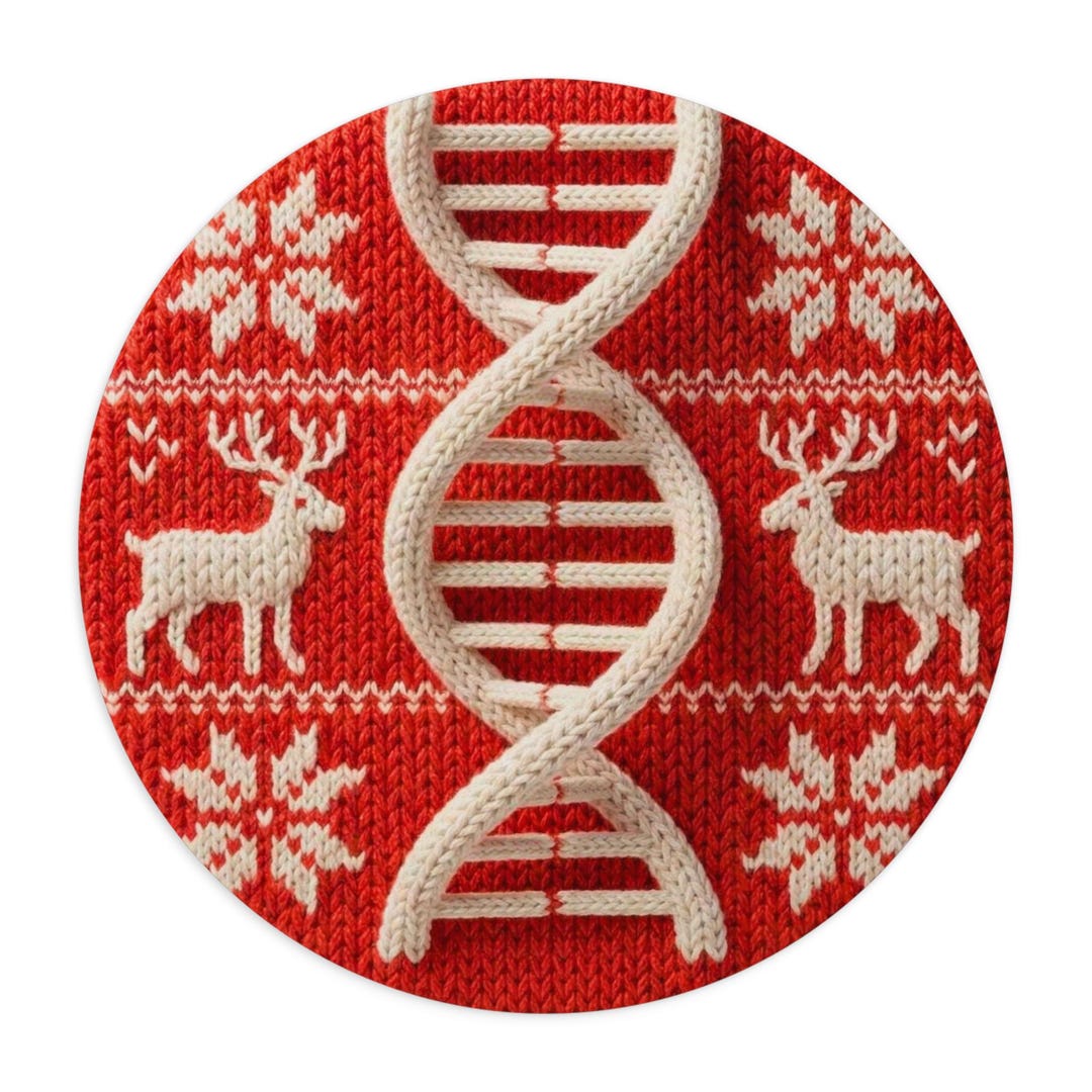 Nordic DNA Reindeer Knit Pattern Round Mouse Pad Christmas Winter Desk ...