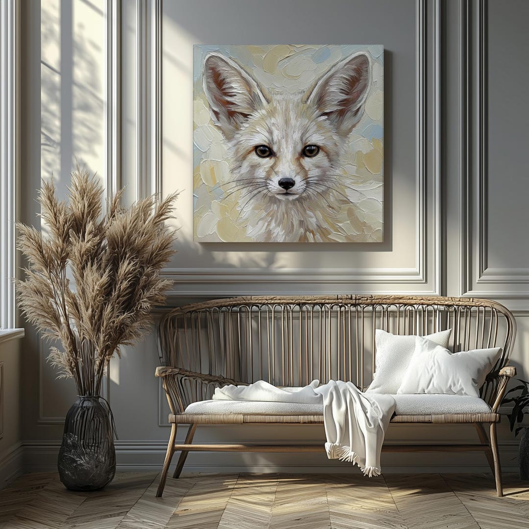 Fennec Fox Canvas Print | Impasto Desert Animal Art - Etsy