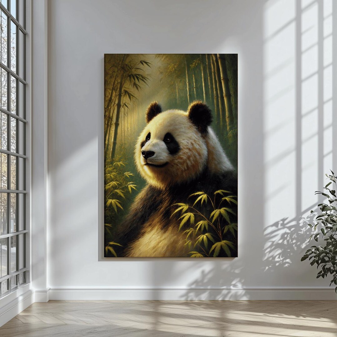 Panda Wall Art Print Bamboo Forest Animal Poster Wildlife Nursery Decor ...