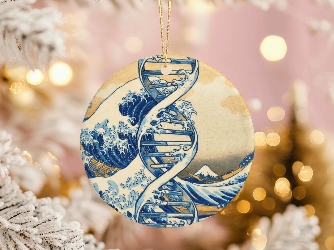 DNA Helix Christmas Ornament Great Wave Art Hokusai Ukiyo E Decor ...