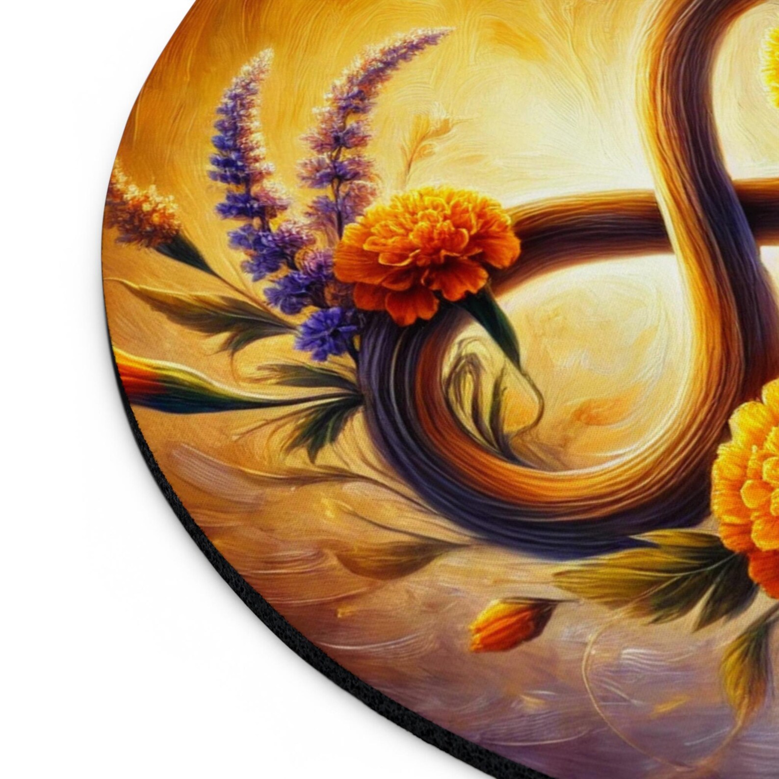 Floral Infinity Symbol Mouse Pad: Marigold & Lavender Art - Etsy