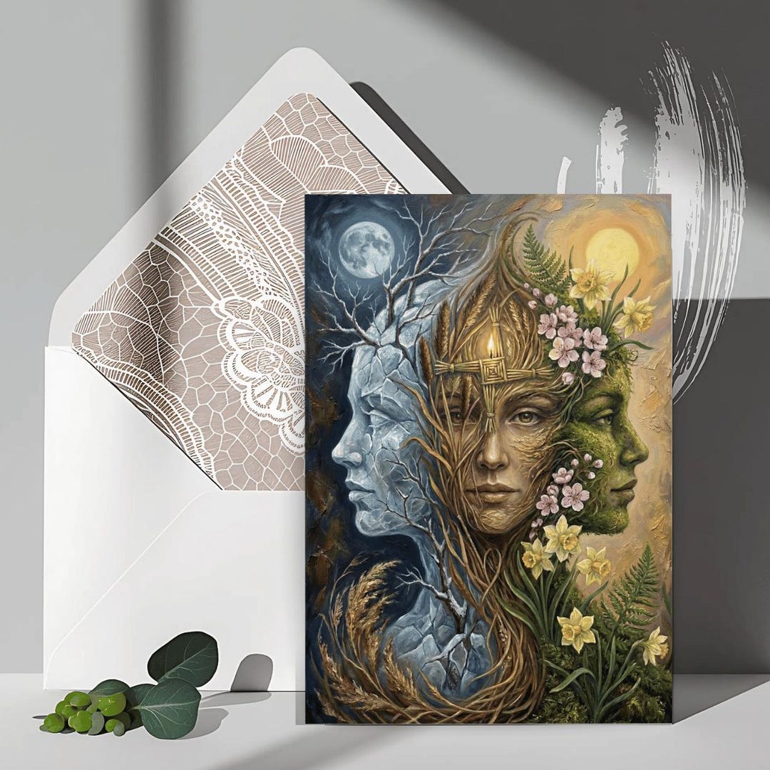 Imbolc Goddess Art Print | Cailleach & Brigid, Wheel of the Year Decor ...
