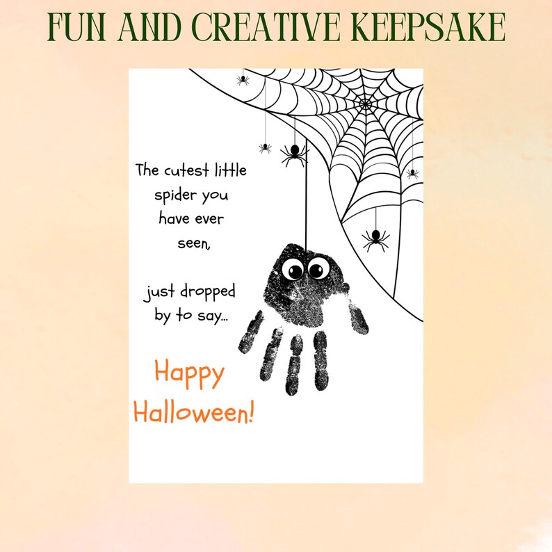 Halloween Spider Handprint Art / Printable Cute Craft for Halloween ...