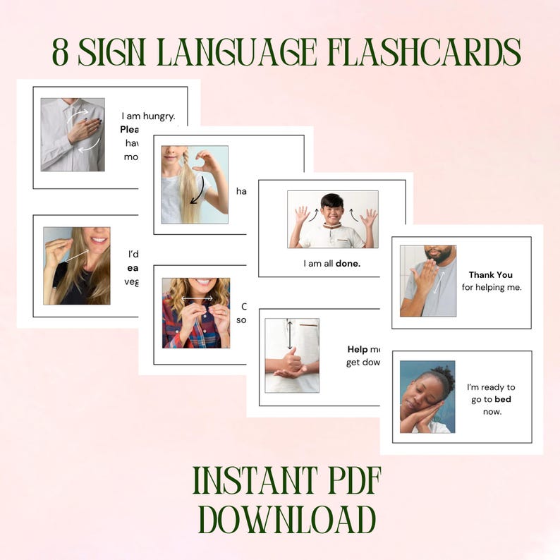 My First Basic Signs Flashcards Booklet | Baby Sign Language Printable ...