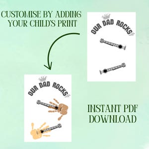 Our Dad Rocks / Handprint Art / Printable Gift / Daddy / Fathers Day ...