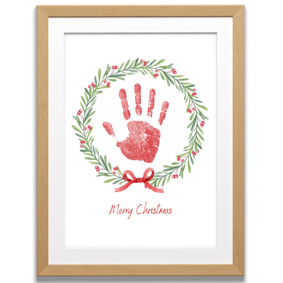 Christmas Wreath Handprint Art / Printable Cute Craft for Christmas ...