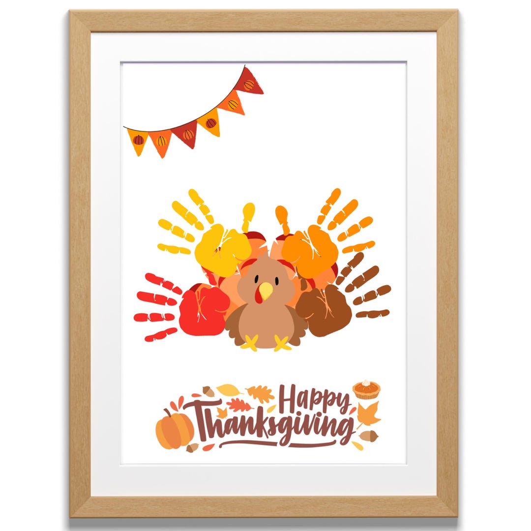 Thanksgiving Handprint Art / Printable Craft Thanksgiving Celebration ...