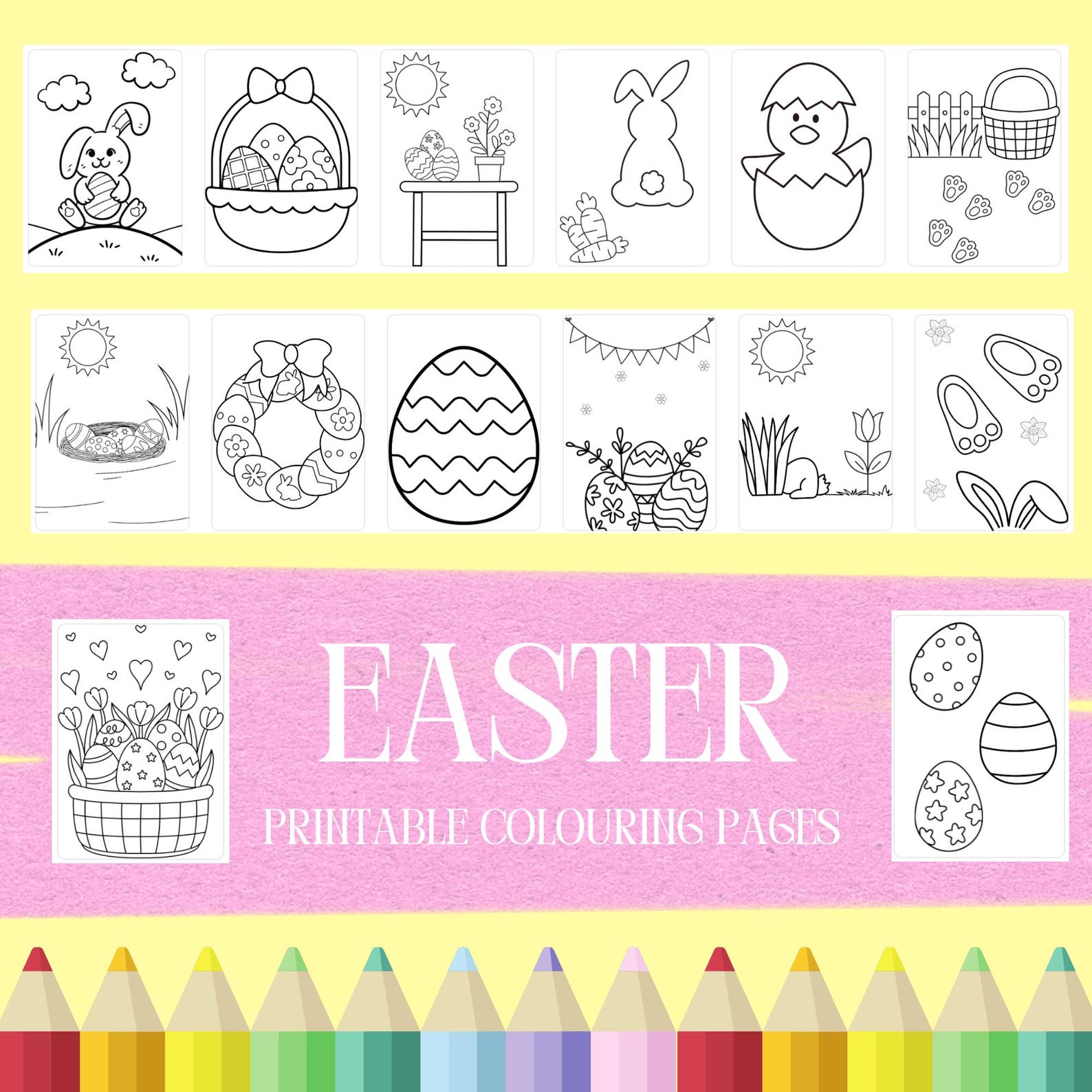 Easter Coloring Pack Printable for Kids | Fun & Easy Pages for Toddlers ...