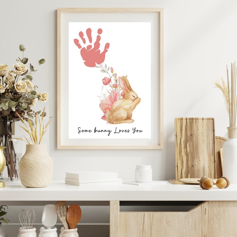 Some Bunny Loves You / Handprint Art Craft / Printable / Cute / Happy ...