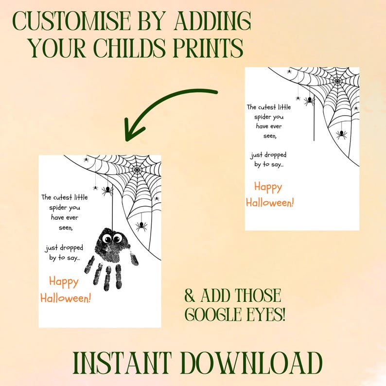 Halloween Spider Handprint Art / Printable Cute Craft for Halloween ...