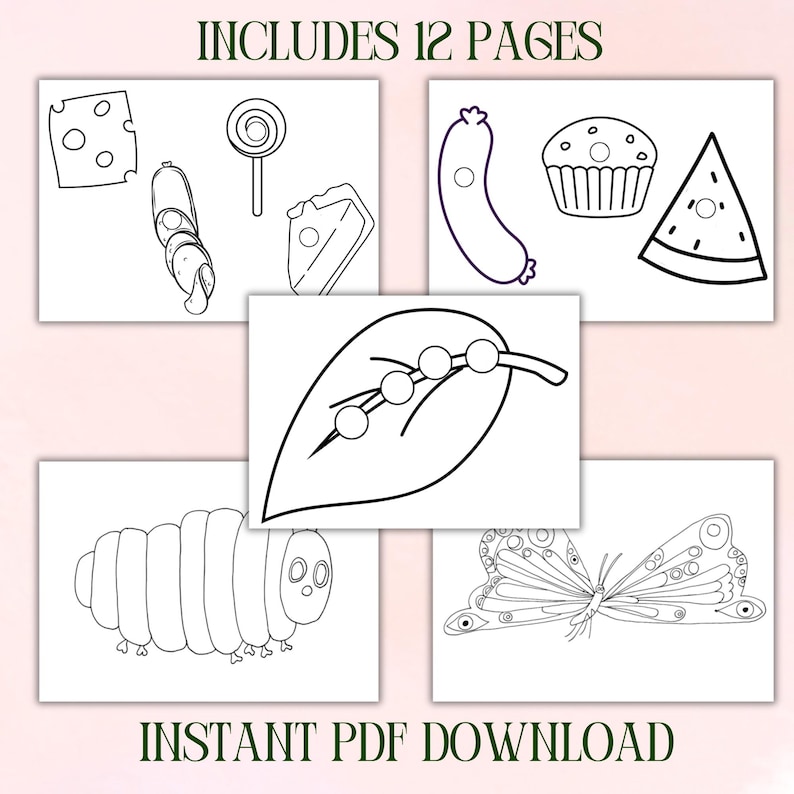 The Very Hungry Caterpillar Colouring Pages / Home Art Craft / Kids ...