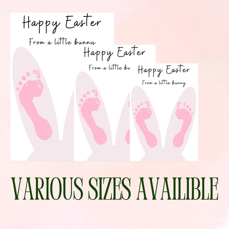 Hoppy Easter Little Bunny / Footprint Art Craft / Printable / 1st Happy ...