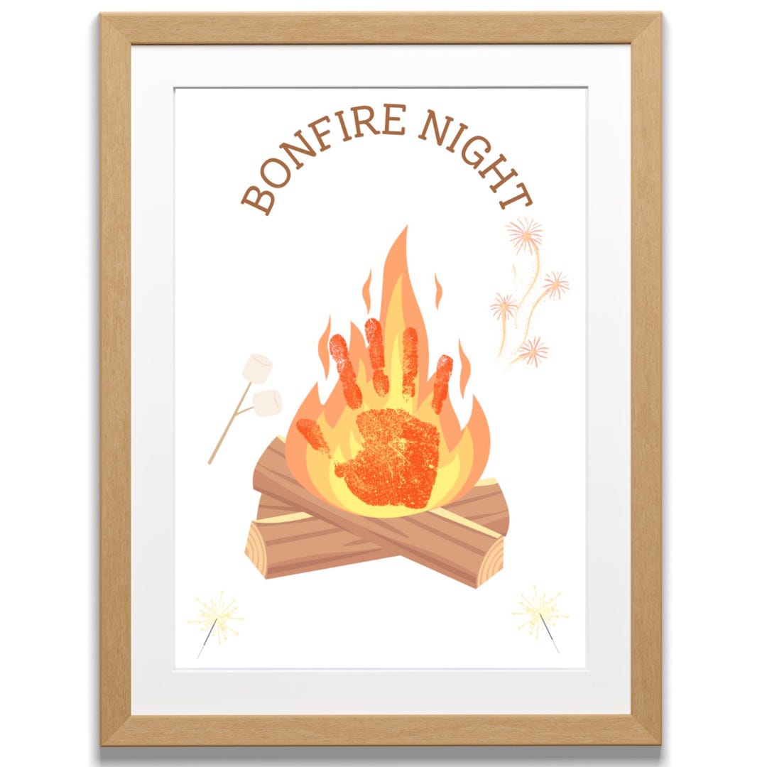 Bonfire Night Handprint Art / Printable Craft for Bonfire Celebrations ...