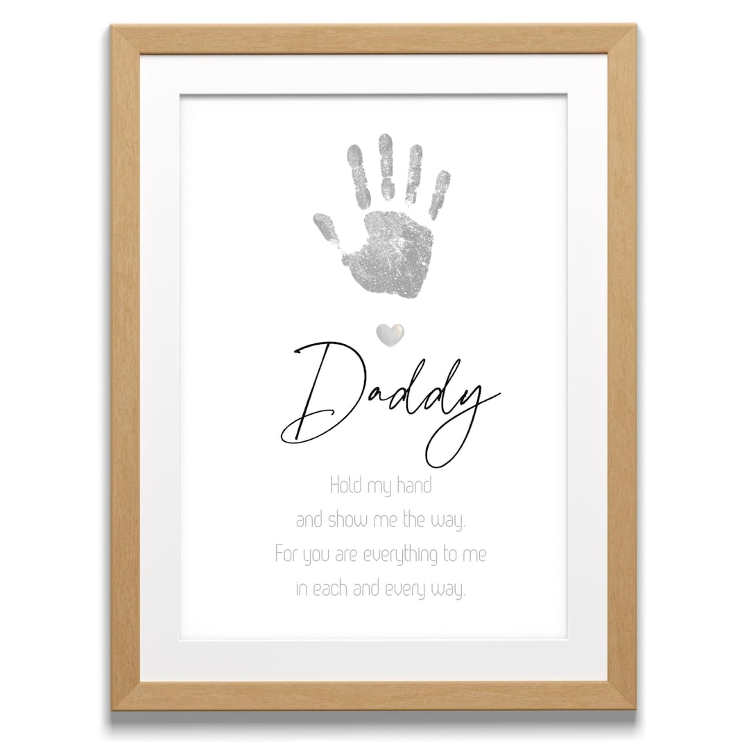 Daddy Help Me as I Grow Poem | Handprint Art Printable | Birthday Gift ...