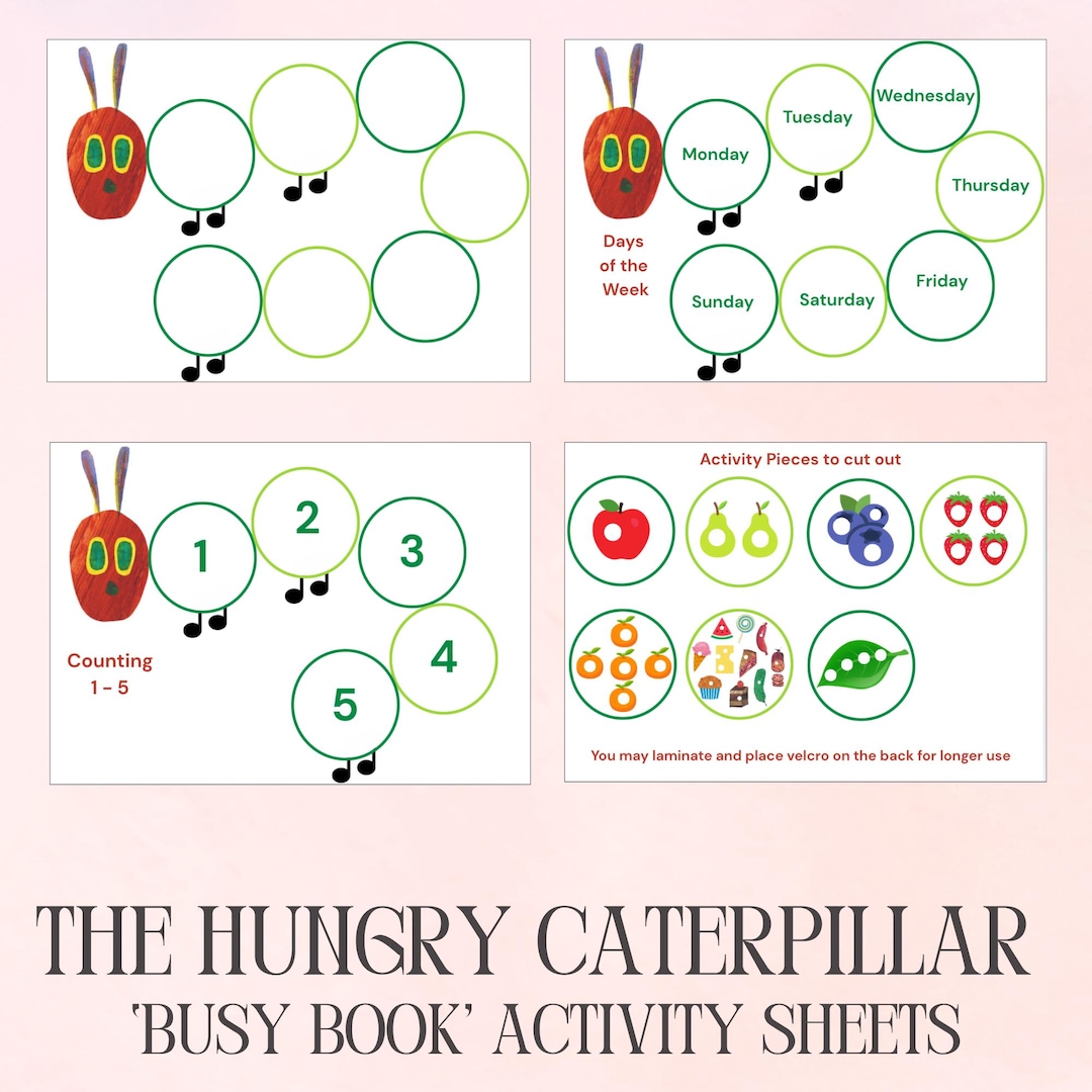 The Very Hungry Caterpillar Activity Sheets / Days of the Week ...