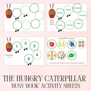 The Very Hungry Caterpillar Activity Sheets / Days of the Week ...