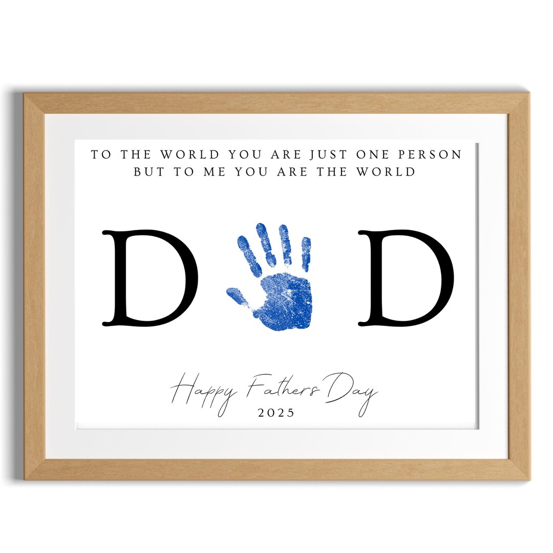 Happy Father's Day Handprint Printable / DIY Craft Gift for Dad Grandad ...