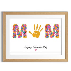 Floral Handprint Art | Printable Gift for Mum, Mom, Grandma | Mother's ...
