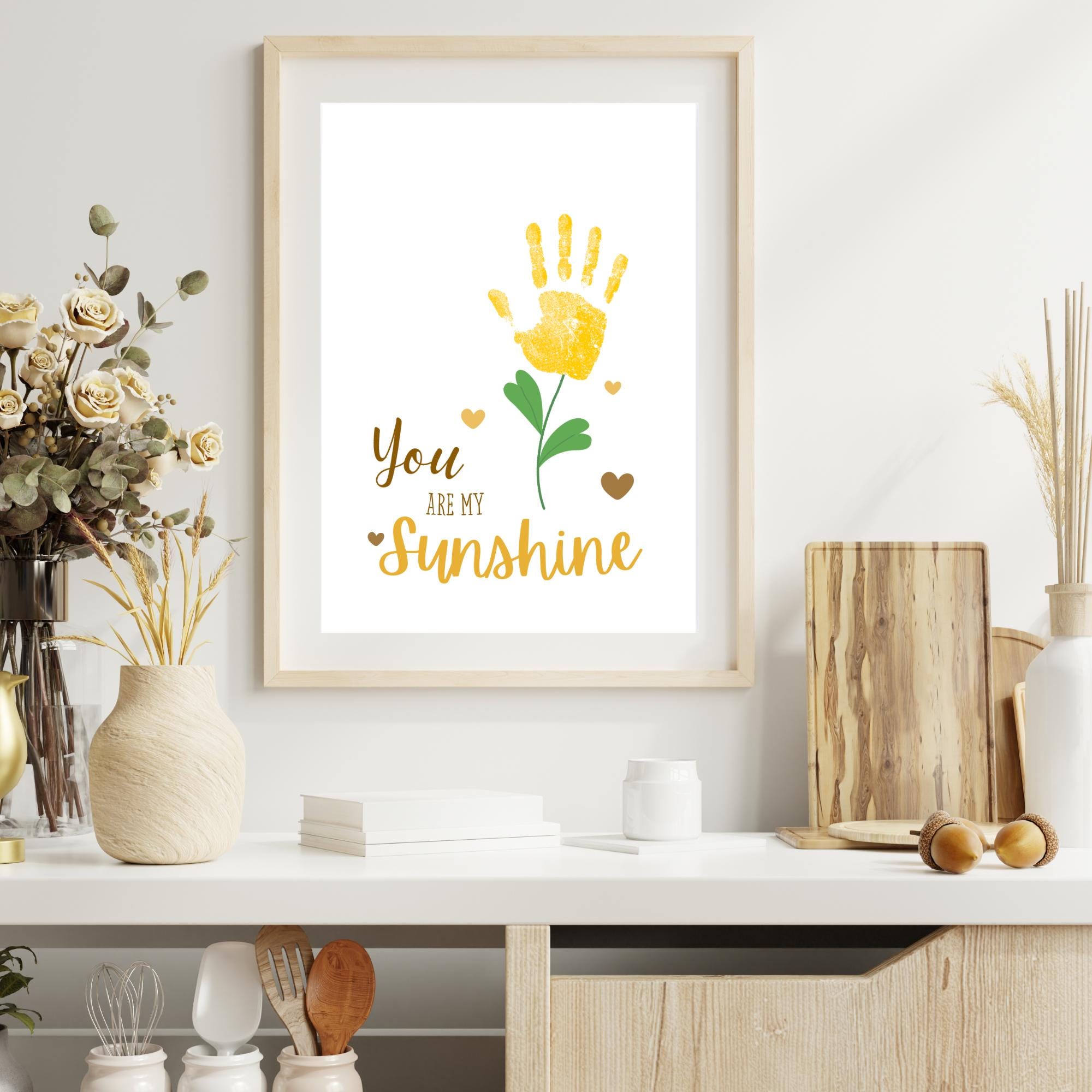 You Are My Sunshine Handprint Craft Art / Sun Flower Print / Baby ...