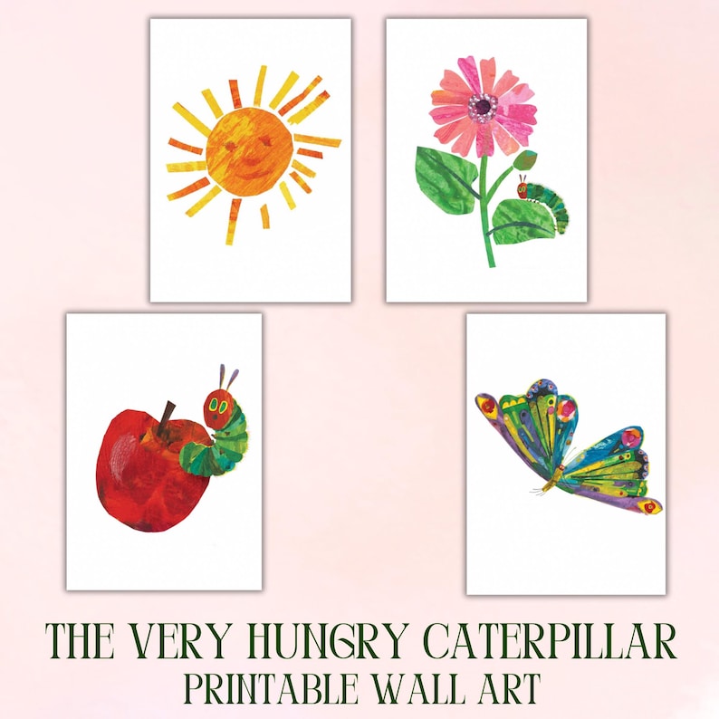 The Very Hungry Caterpillar Printable Wall Art / Nursery Baby Kids ...