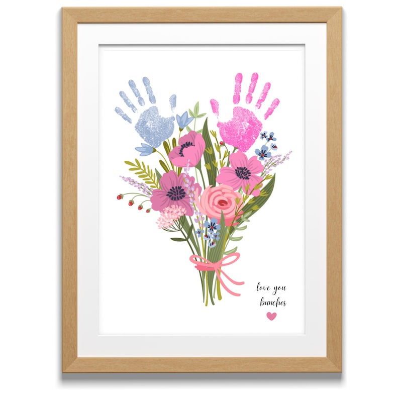 Flower Bouquet Handprint Art / Craft Printable for Mum or Grandma ...