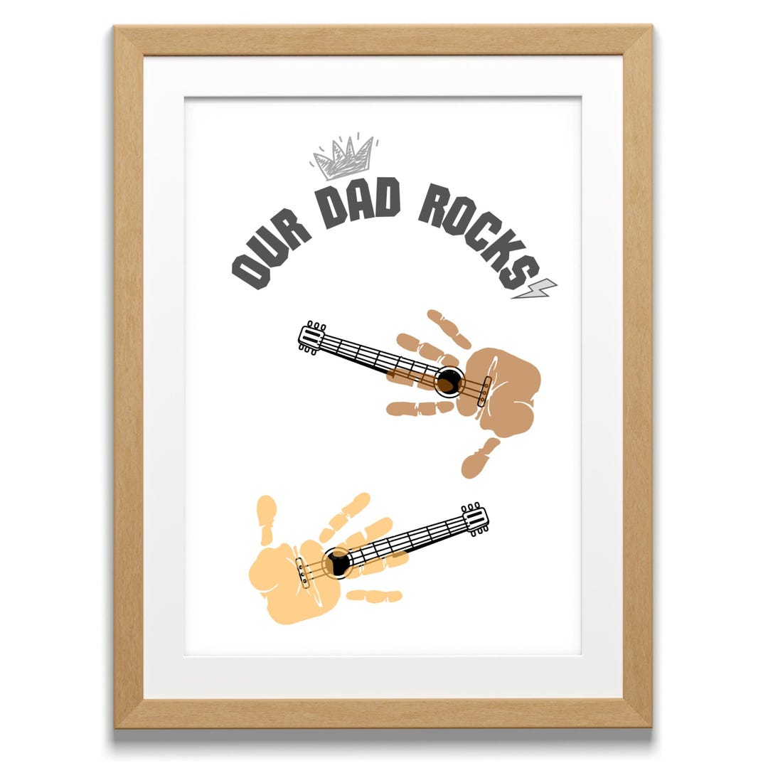 Our Dad Rocks / Handprint Art / Printable Gift / Daddy / Fathers Day ...