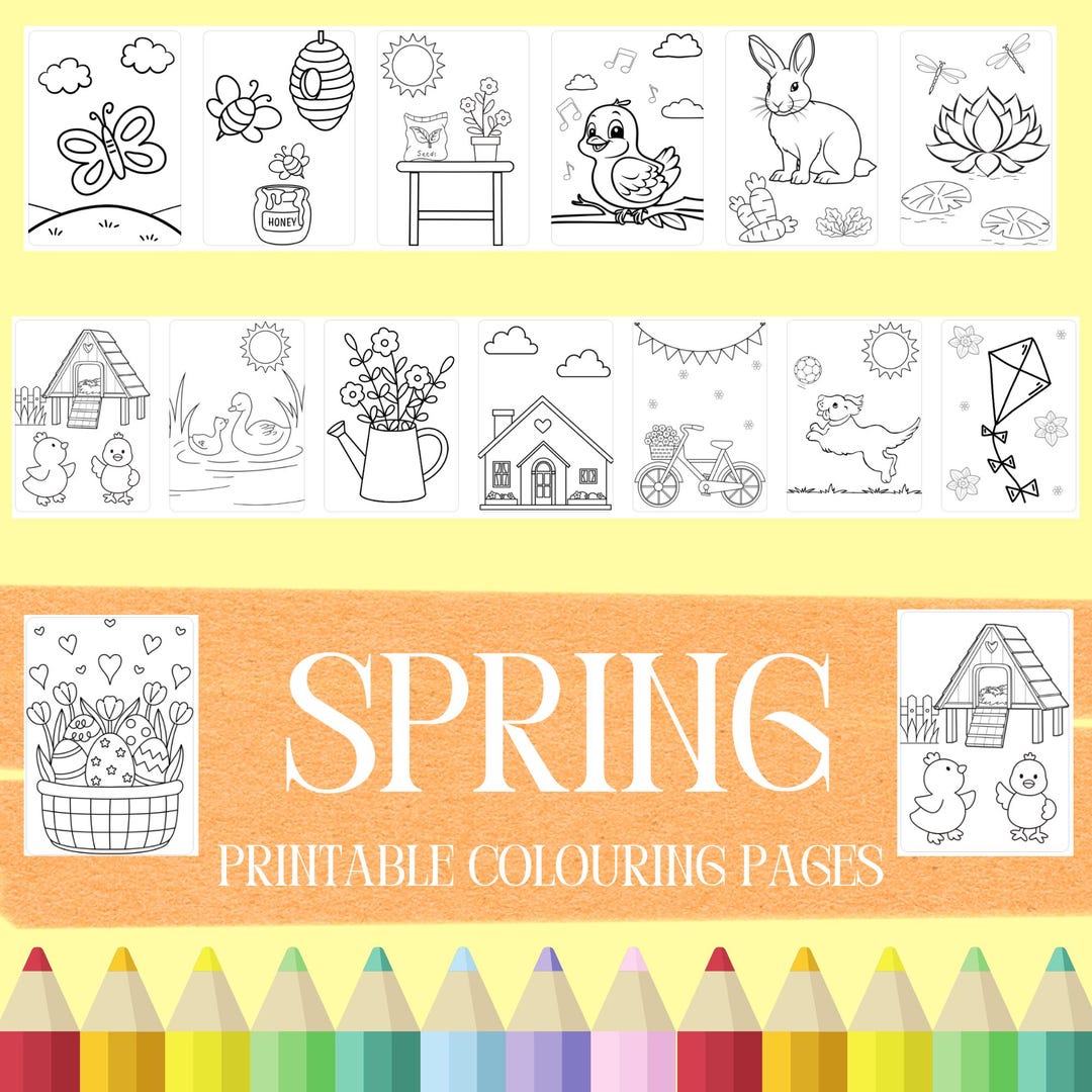 Spring Coloring Pack Printable for Kids | Easy Fall Pages for Toddlers ...