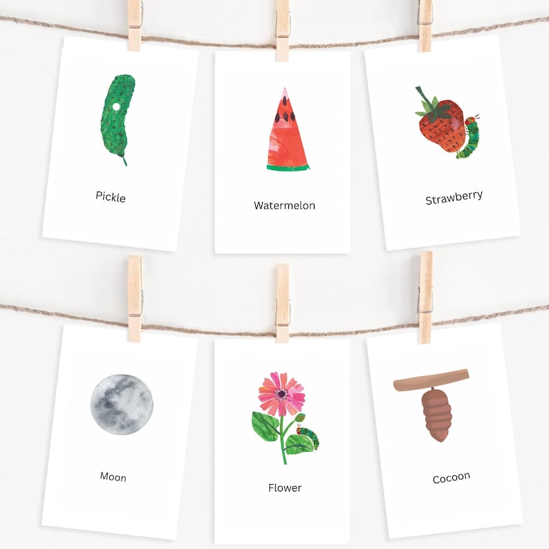 The Very Hungry Caterpillar Flashcards / School Classroom Activity ...