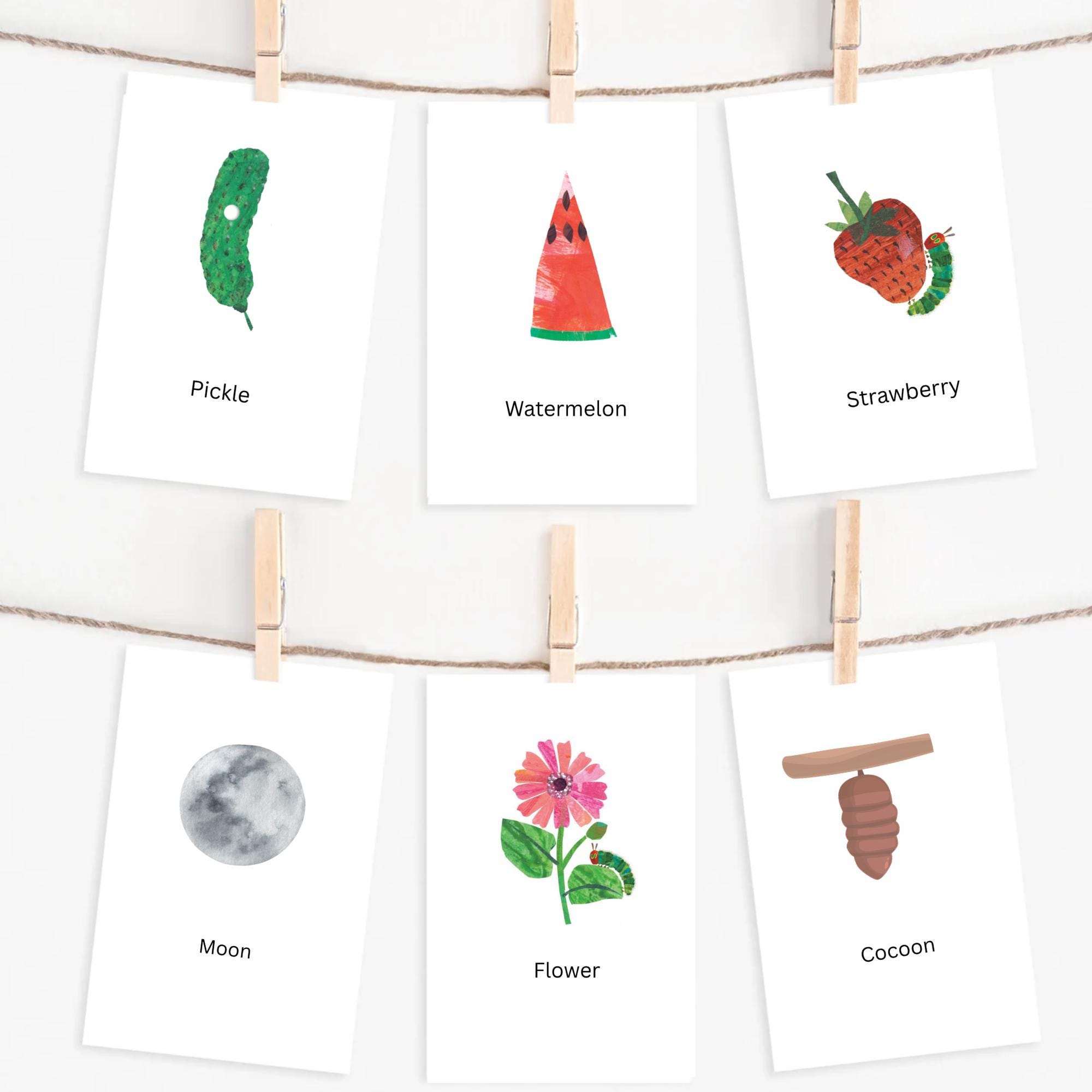 The Very Hungry Caterpillar Flashcards / School Classroom Activity ...