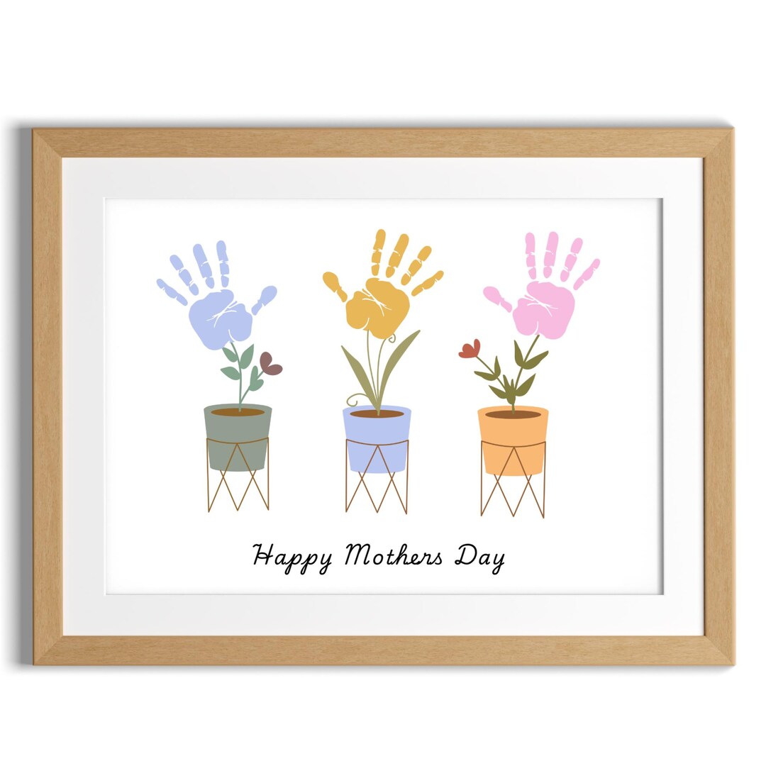 Flower Pots Handprint Art | Happy Mother's Day Keepsake Printable | DIY ...