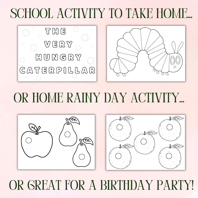 The Very Hungry Caterpillar Colouring Pages / Home Art Craft / Kids ...