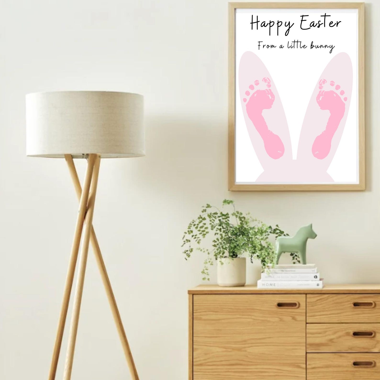 Hoppy Easter Little Bunny / Footprint Art Craft / Printable / 1st Happy ...