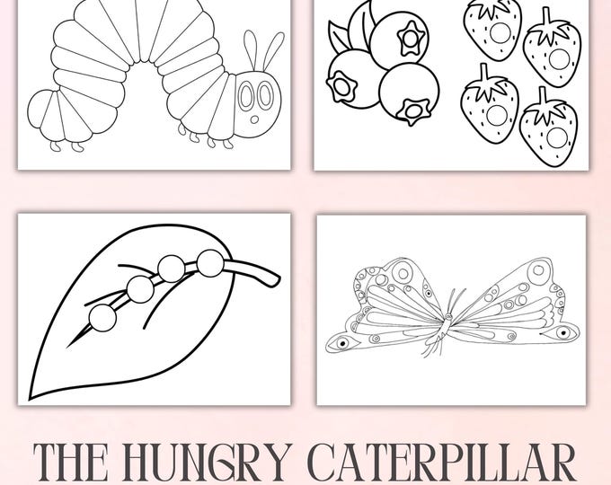 The Very Hungry Caterpillar Coloring Pages, 10 Coloring Sheets, Fine ...