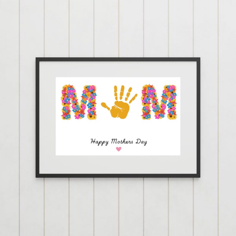 Floral Handprint Art | Printable Gift for Mum, Mom, Grandma | Mother's ...