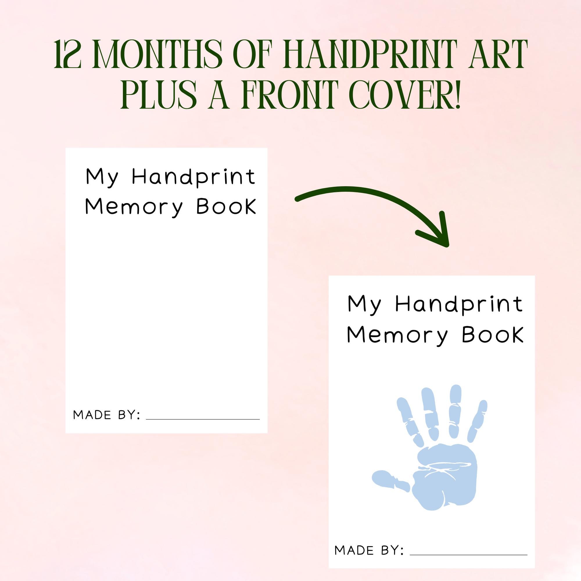 Kids Memory Book With Handprint Art USA | Printable 12 Month Calendar ...