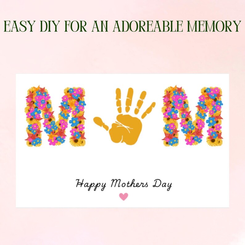 Floral Handprint Art | Printable Gift for Mum, Mom, Grandma | Mother's ...