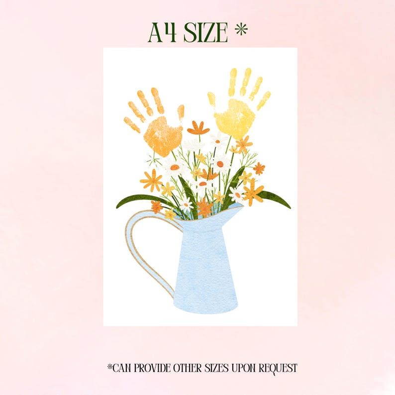 Flower Vase Handprint Art / Craft Printable for Mum or Grandma ...