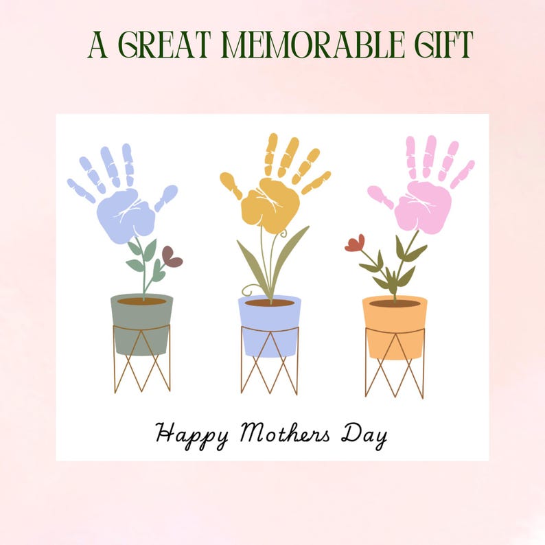 Flower Pots Handprint Art | Happy Mother's Day Keepsake Printable | DIY ...