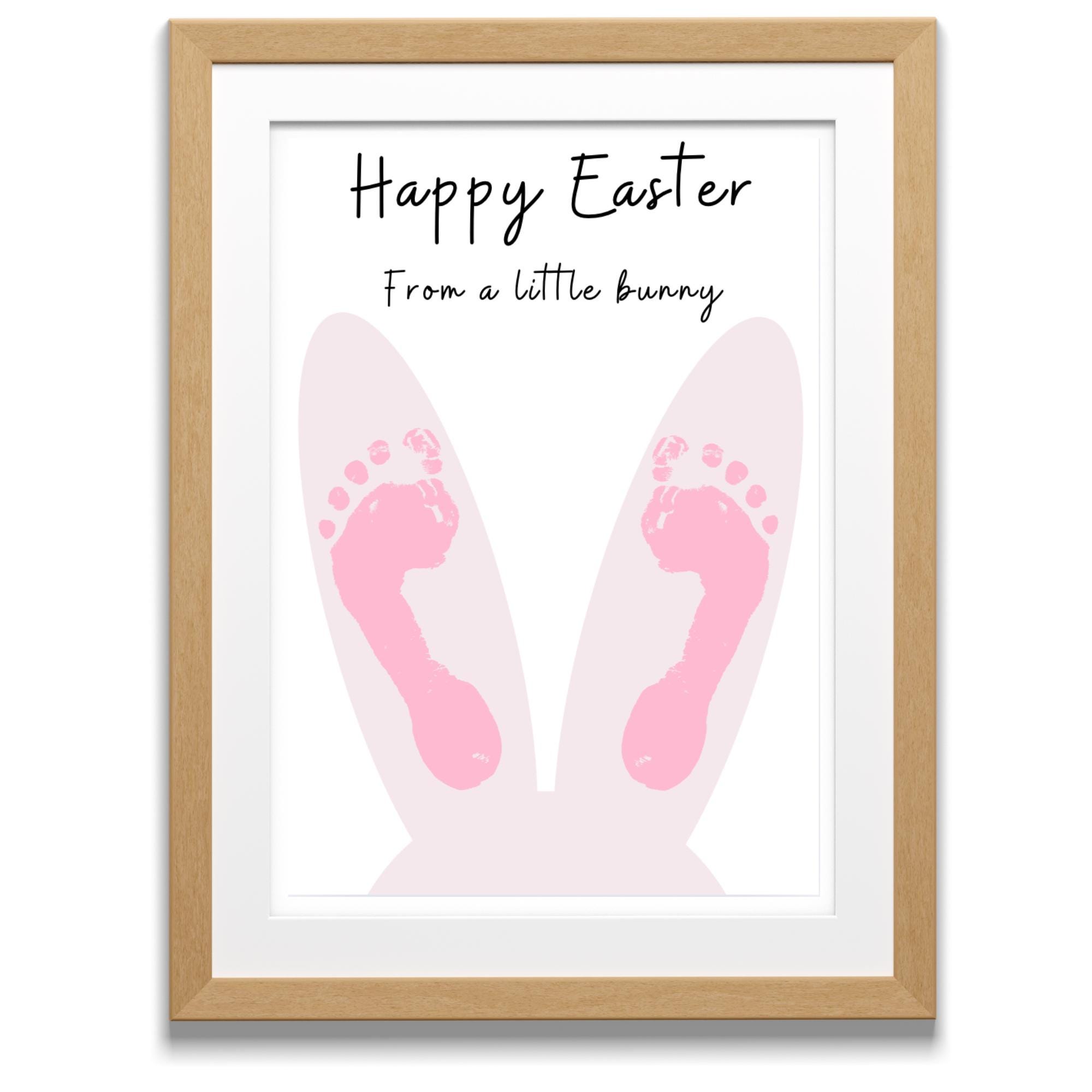 Hoppy Easter Little Bunny / Footprint Art Craft / Printable / 1st Happy ...