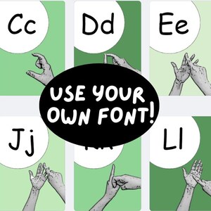 Editable Classroom AUSLAN Alphabet Posters - GREEN - Printable ...