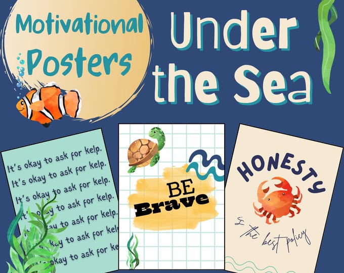 Ocean Calming Corner Posters: Breathing Techniques, Growth Mindset ...
