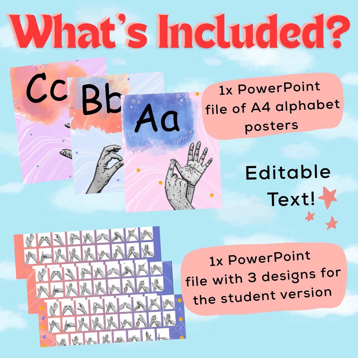 Editable Classroom AUSLAN Alphabet Posters - Ocean Pastels - Printable ...