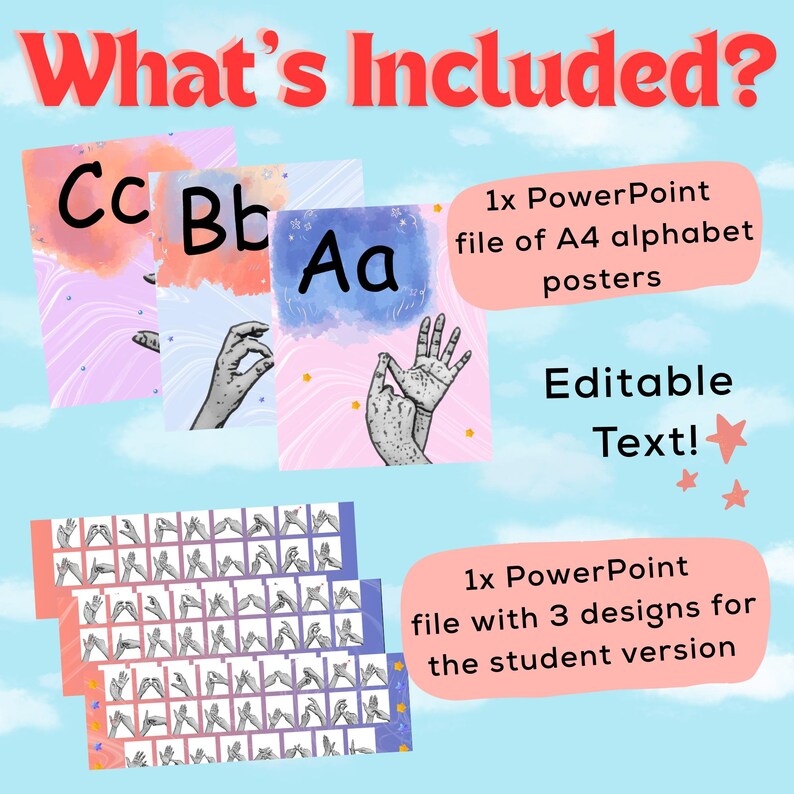 Editable Classroom AUSLAN Alphabet Posters - Ocean Pastels - Printable ...