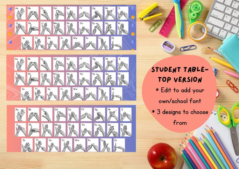 Editable Classroom AUSLAN Alphabet Posters - Ocean Pastels - Printable ...