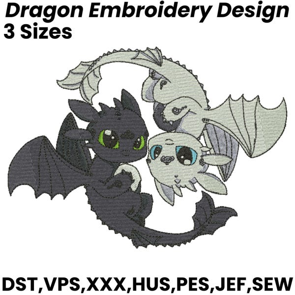 Toothless Embroidery - Etsy