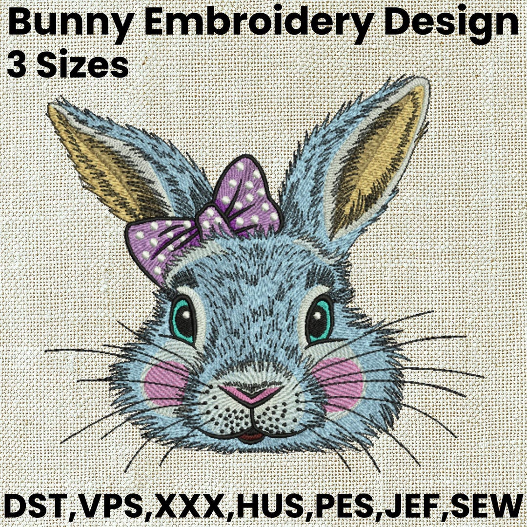 Bunny Embroidery Design, Bunny Face Embroidery, Bunny Embroidery Design ...
