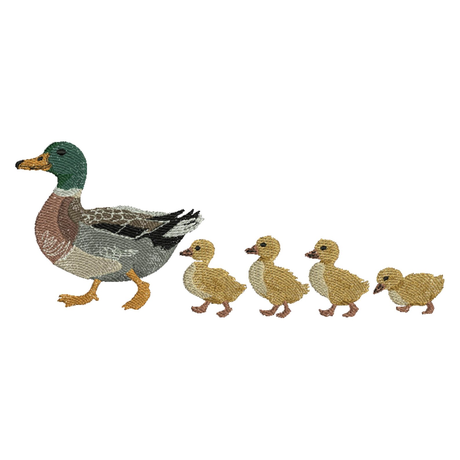 Duck Embroidery Design, Baby Duck Embroidery Design, Duck Family ...